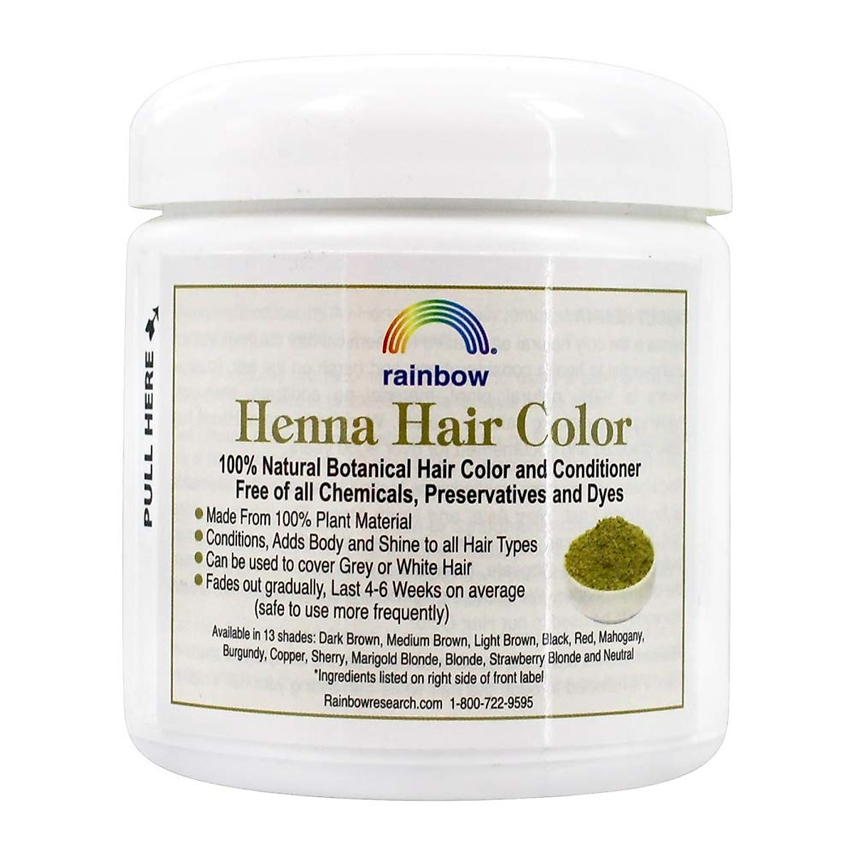 Rainbow Research Henna Hair Color and Conditioner, Persian Burgundy Dark Auburn, 4 Ounce