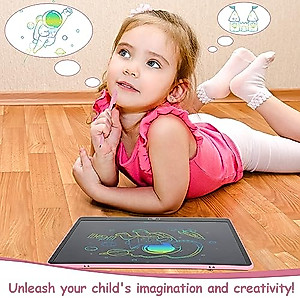 Writing Tablet for Kids 16 Inch LCD Kids Drawing Tablet Large Screen Erasable Drawing Colorful Doodle Board Learning Educational Toy Gift for 3 4 5 6 7 Year Old Girls Boys (Blue)