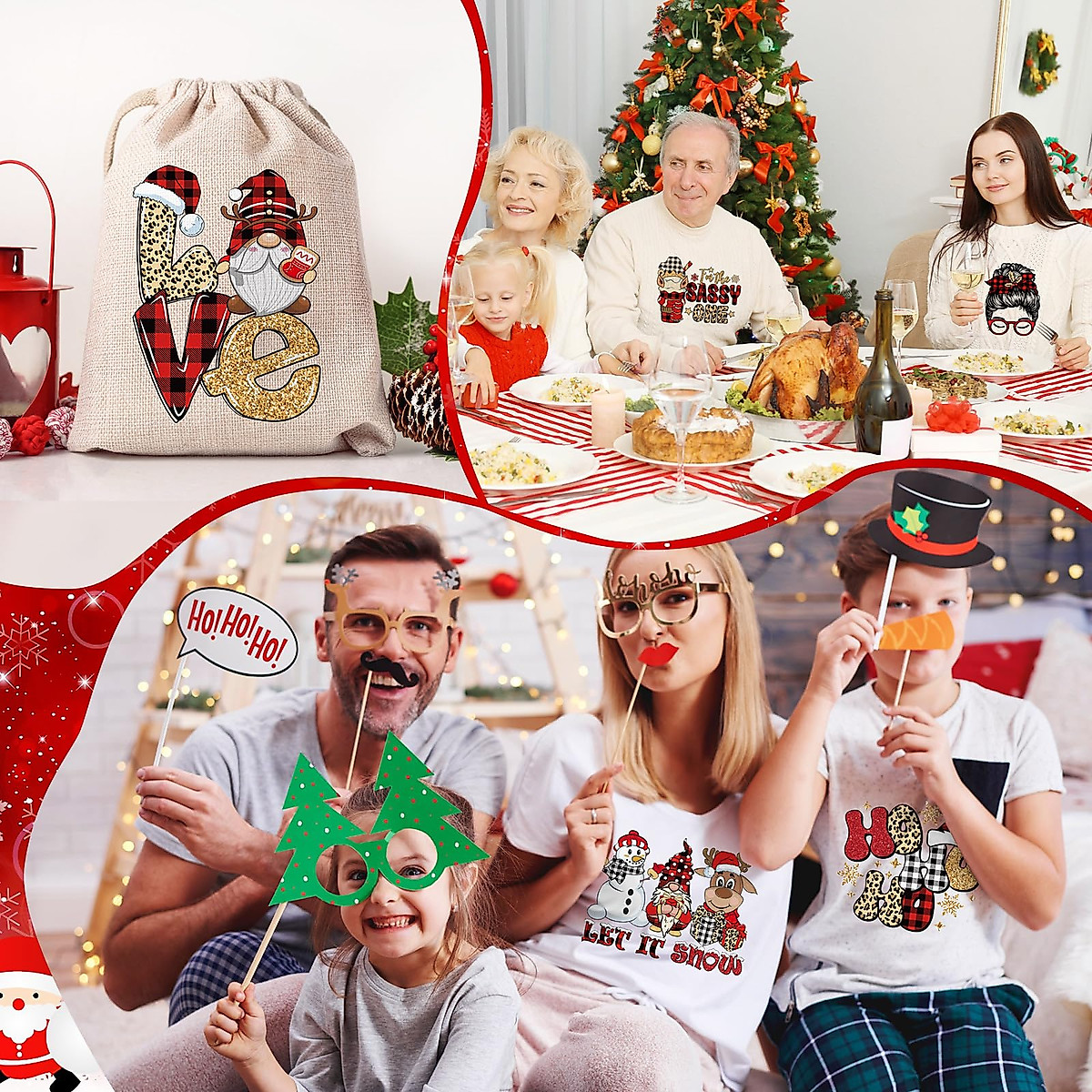 Perthlin 30 Pcs Christmas Iron on Transfers Xmas Iron on Decals Patches Appliques Heat Transfers Vinyl Cute Christmas Decals for Clothes Bag Pillow Covers DIY Decorations (Plaid Style)