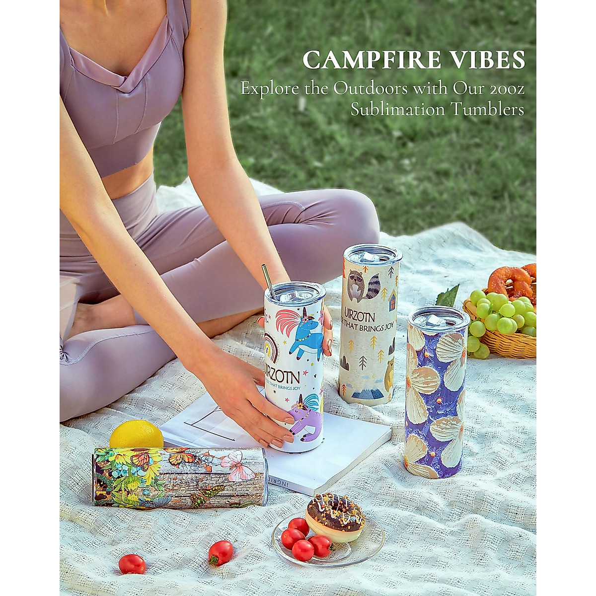 UIRZOTN 25 Pack 20 OZ Sublimation Tumbler Blanks Skinny Straight in Bulk, Stainless Steel Insulated Sublimation Tumbler with Polymer Coating for Heat Transfer, with Lid, Straw, Ribbon, Keepsake Box