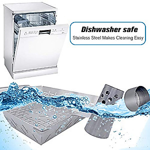 Beer Can Chicken Holder Combo with Free Meat Thermometer- Vegetable Grill Basket-BBQ Grilling Gifts for Men Accessories-Roaster Rack - Vertical Stand for Kabob-Fish-Turkey-Fits Outside Smoker