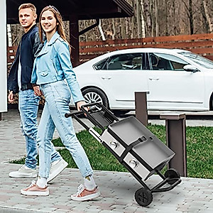 Tabletop Griddle Stand for Blackstone 22 17 Inch Grill, Heavy-Duty Foldable Griddle Cart with Wheels, Griddle Trolley Dining Table, Grill Replacement Part for Outdoor Camping BBQ Cooking Tailgating