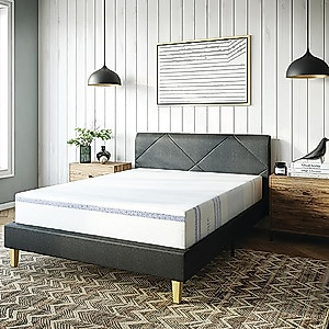 Vibe Gel Memory Foam Mattress, 12-Inch CertiPUR-US Certified Bed-in-a-Box, Queen, White
