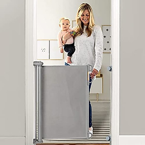Momcozy Retractable Baby Gate, 33" Tall, Extends up to 55" Wide, Child Safety Baby Gates for Stairs, Doorways, Hallways, Indoor, Outdoor