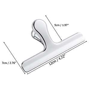 10 pcs Stainless Steel Chip Bag Clips, CNYMANY 3 Sizes 4.7" 3" 1.6" Heavy Duty Air Tight Seal Grip Coffee Food Bag Clamps for Office Kitchen Home Use