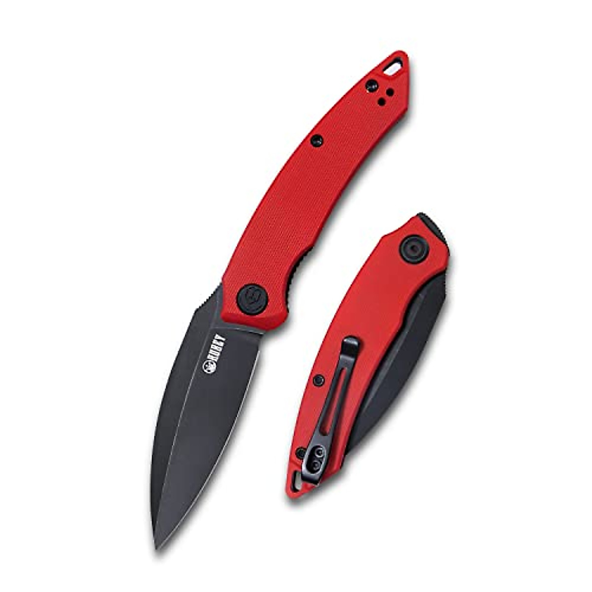KUBEY Leaf KU333B Pocket Knife for EDC, Small Folding Knife with 2.99 Inch Blade G10 Handle, Reversible Deep Carry Pocket Clip for Camping Hunting Hiking