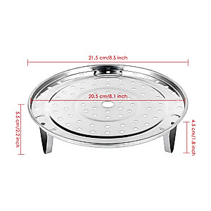 DS. DISTINCTIVE STYLE Steamer Rack 8.5 Inch Stainless Steel Steaming Rack Steam Tray with Removable Legs for Steamer Cookware Instant Pressure Cooker Multi-functional Steamer Basket