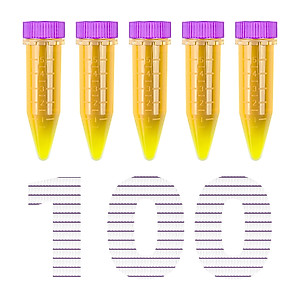LABALPHA Conical Centrifuge Tubes 5ml with Screw Caps, Polypropylene Centrifuge Tubes with Graduated and Write-on Spot,100Pcs