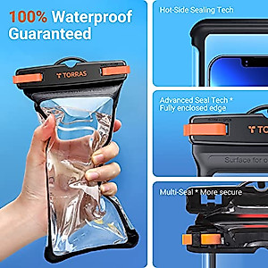 TORRAS 𝟐𝟎𝟐𝟐 𝗡𝗘𝗪 Icecube Waterproof Phone Pouch [Underwater Screen Touchable] IPX8 Waterproof with Adjustable Lanyard Clear Phone Dry Bag for iPhone 13 Pro Max/12/11 Samsung Google Up to 7.0''
