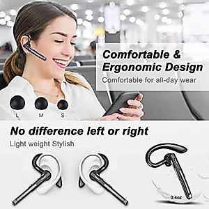 XVV Bluetooth Headset,Wireless Bluetooth Earpiece V5.1 Hands-Free Earphones CVC 8.0 Noise Canceling with Dual-Mic for Driving/Business/Office, Compatible with iPhone and Android
