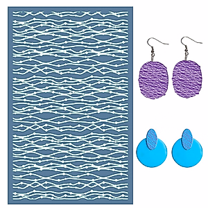 Silk Screen Stencils for Polymer Clay, 2PCS Reusable Silkscreen Print Kit, DIY Silk Screen Printing Stencils for Printing on Clay & Other Jewelry Clay Earrings Decoration