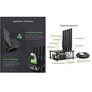 Waveshare SIM8200EA-M2 5G HAT with Antennas 5G/4G/3G Support Snapdragon X55 Onboard Multi Mode Multi Band Applicable for Regions with 5G Sub-6G Signal Coverage