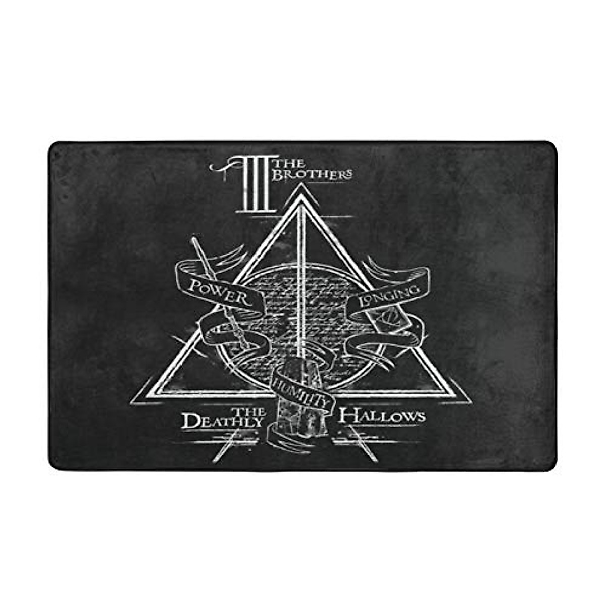 Sunim Ha-Rry Pot-TER Spell Deathly Hal-Lows Gra-Phic Area Rugs Non-Slip Floor Carpet Rug Super Soft Pad Rug Washable Yoga Mat for Bedroom Living Room Kids Room Playroom Nursery Room 60 x 39 inch