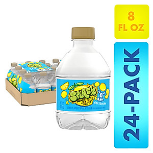 Splash Refresher, Lemon Flavor Water Beverage, 8 Fl Oz Plastic Bottles (24 Count)