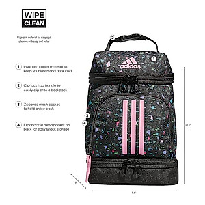adidas Unisex Excel 2 Insulated Lunch Bag Discontinued, Speckle Black/Bliss Pink, One Size