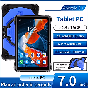 HD 7 Inch High Definition Screen Ultra-Thin HD Tablet - Bluetooth Dual High-Definition Camera & IM Card Communication Function Voice Call Game Video Learning Android Tablet Gifts