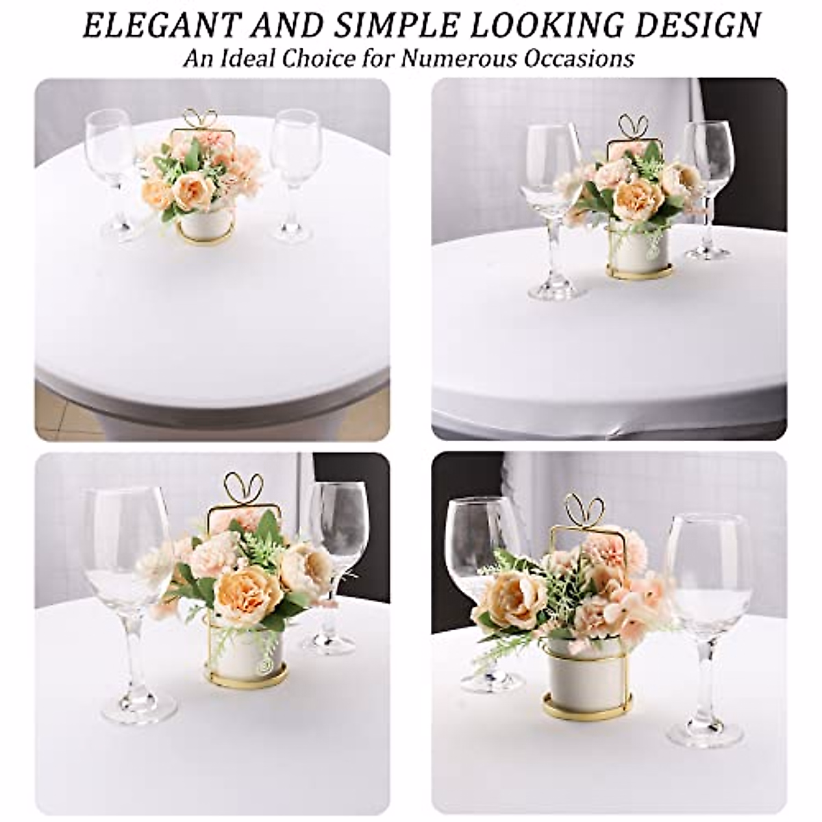 4 Pack 32x43 Inch Cocktail Table Cover Spandex Stretch Square Corners Tablecloth, White Cocktail Round Table Cloth, Fitted High Top Table for Bar, Weddings, Birthday, Banquet, Outdoor Party (White)