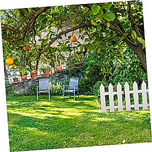 JEWEDECO 5 Sets The Fence Courtyard Fence Picket Fence Fencing No Dig Fence Garden Fence Panel Garden Edging Wood Decorative Fence Panels Picket Garden Fence Fold Plastic Small Fence White