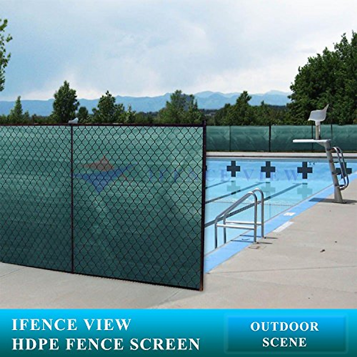 Ifenceview 8'x3' to 8'x50' Green Shade Cloth Fence Privacy Screen Fence Cover Mesh Net for Construction Site Yard Driveway Garden Pergolas Gazebos Canopy Awning UV Protection (8' x 3')