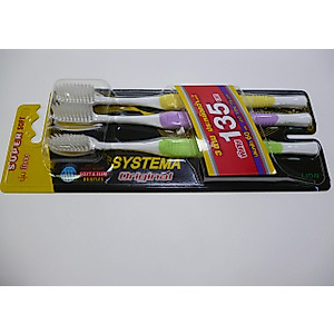 Systema Original Super Soft & Slim Bristles Toothbrushes Family Pack (Pakc of 3)