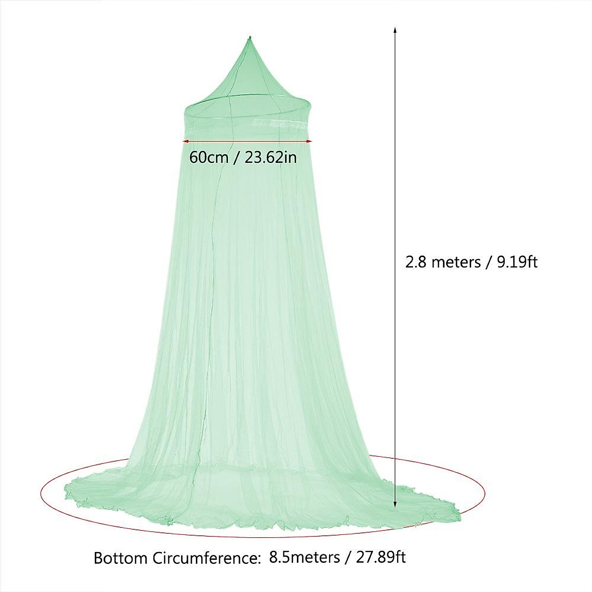 Bed Netting Elegant Ruffle Lace Bed Canopy for Little Princess Baby Children (Green)