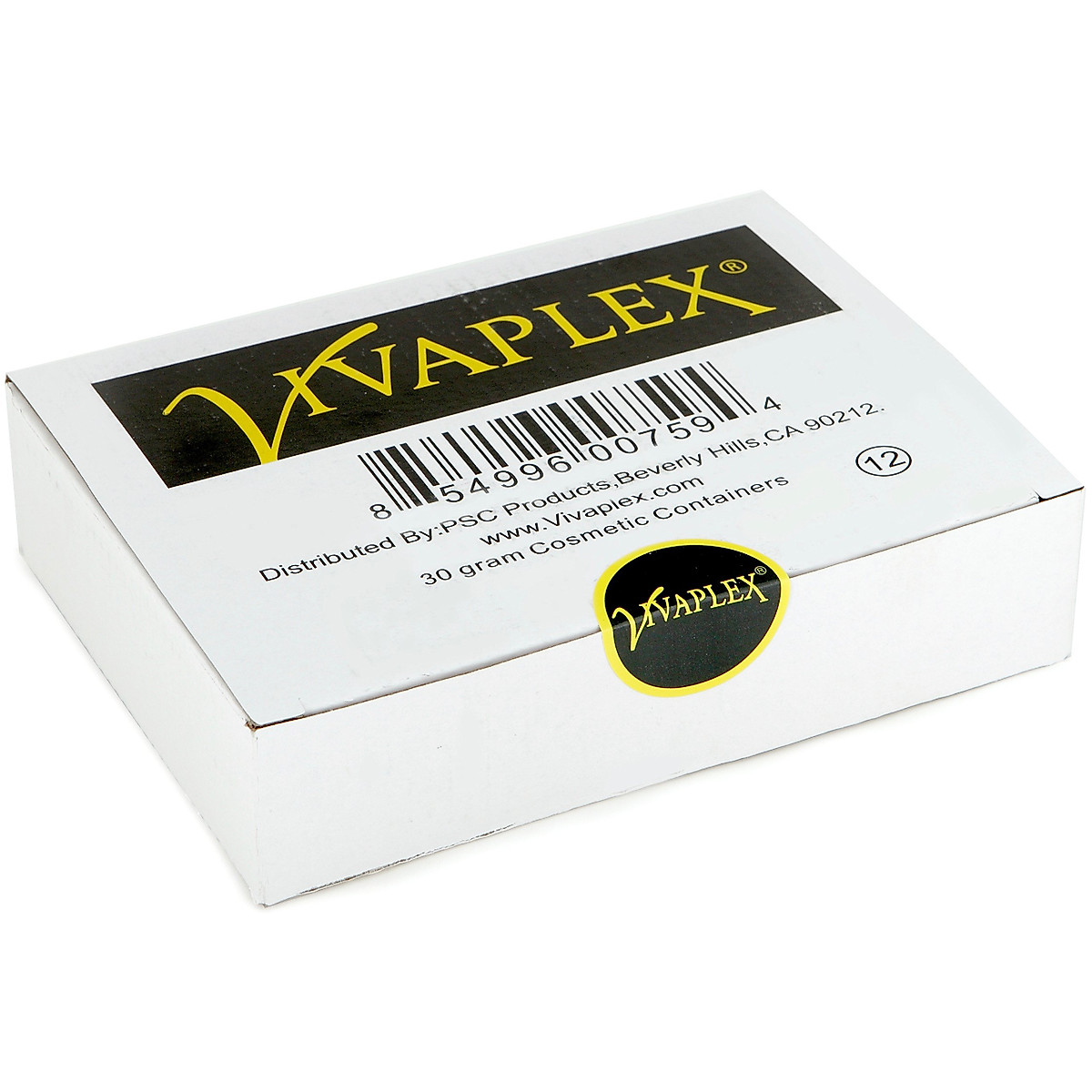 Vivaplex, 12 Clear, 1 oz Plastic Pot Jars, Cosmetic Containers, With Lids.