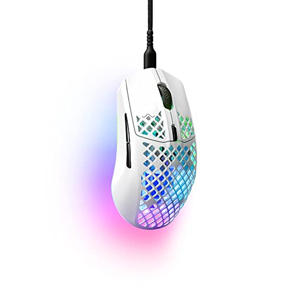 SteelSeries Aerox 3 - Super Light Gaming Mouse - 8,500 CPI TrueMove Core Optical Sensor - Ultra-Lightweight 59g Water Resistant Design - Universal USB-C connectivity - Snow (Renewed)