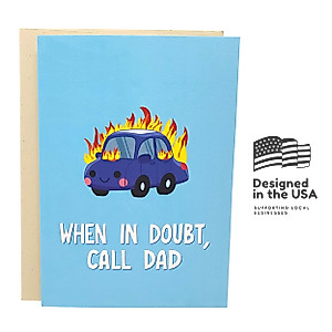 Sleazy Greetings Funny Happy Father's Day Greeting Card | Cheeky Birthday Card For Dad | Bday Card with Envelope (When In Doubt Call Dad)