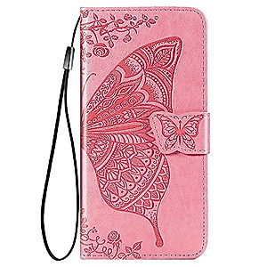 YBROY Case for Motorola ThinkPhone, Magnetic Flip Leather Premium Wallet Phone Case, with Card Slot and Folding Stand, Case Cover for Motorola ThinkPhone.(Pink)