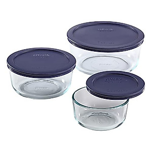 Pyrex Easy Grab 8-Piece Glass Baking Dish Set, 13x9-Inch, 8x8-Inch & 1-Cup & Simply Store 6-Pc Glass Food Storage Container Set, 7-Cup, 4-Cup, & 2-Cup Round Glass Storage Containers