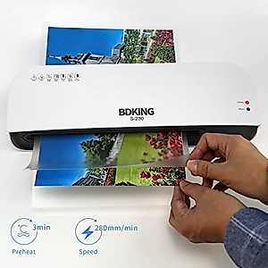 Laminator, Laminator Machine A4, 5 in 1 Thermal Laminator for Home Office School Use, 9 inches Width, Quick Warm-Up, Paper Trimmer, Corner Rounder ，Hole Punch(15 Laminating Pouches)