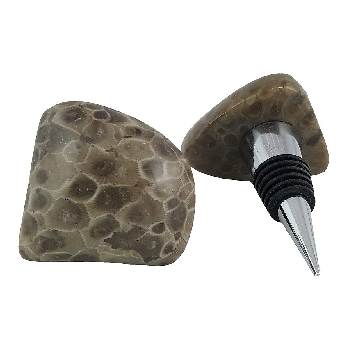 PETOSKEY STONE WINE STOPPER | For Lovers of Wine and Michigan | Includes Complimentary Gift Bag| MADE IN MICHIGAN!