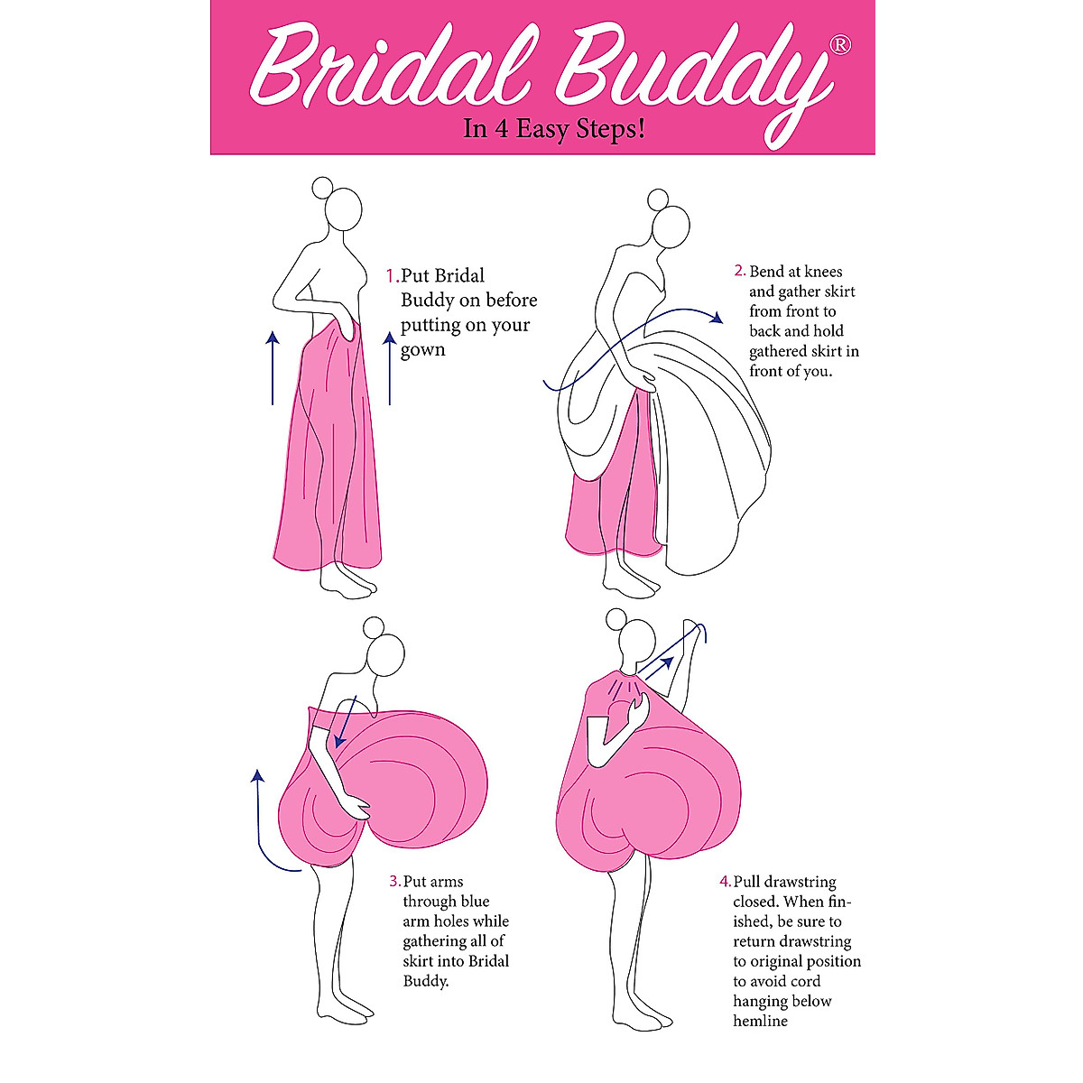Bridal Buddy – Wedding Gown Underskirt – Elastic Waist – As Seen on Shark Tank