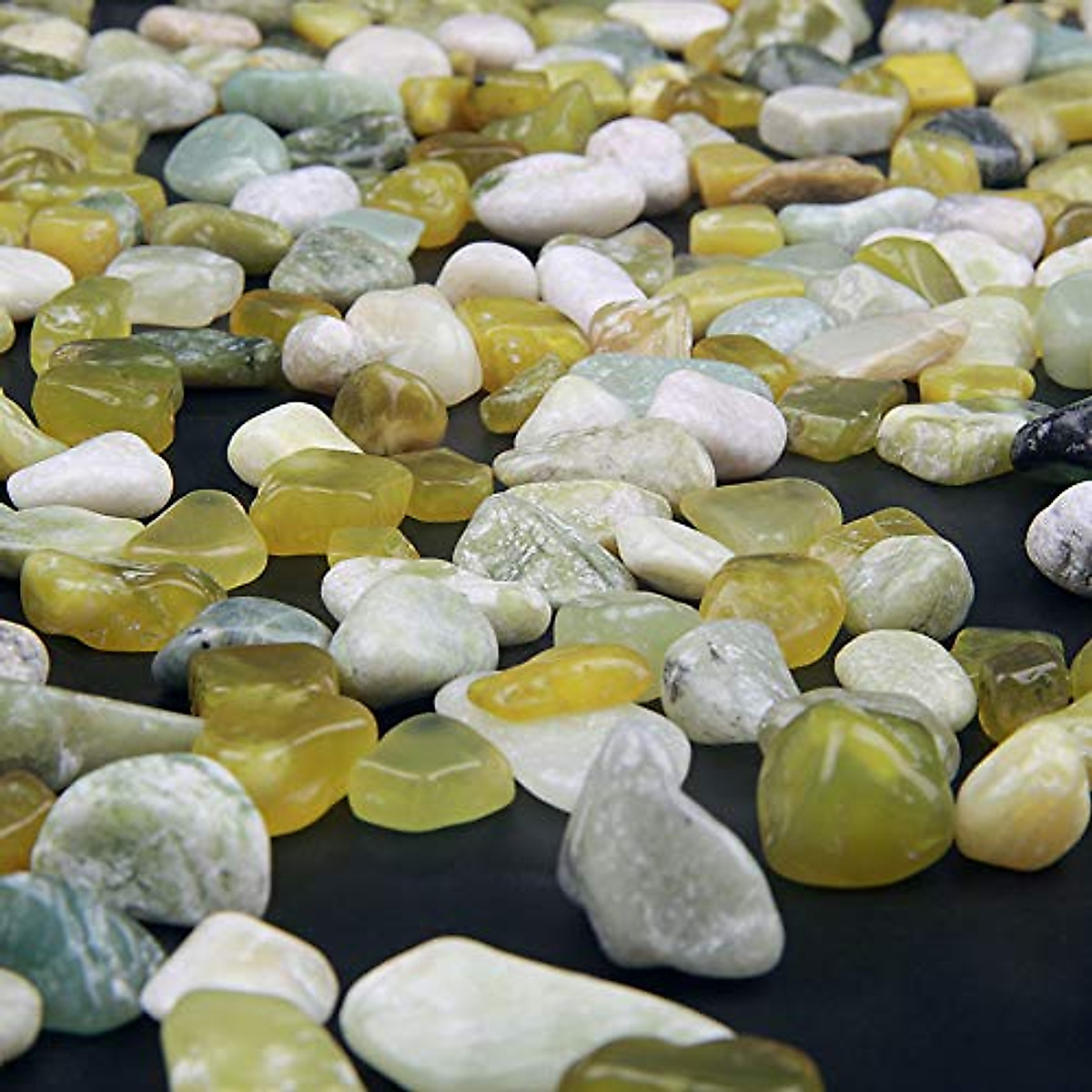 Crystal and Gemstone Rocks for Plants, Succulents, Fairy Garden Big 3lb Bulk Bag – 10-15mm Natural Tumbled Crushed Jade Pebbles for Decorating Bonsai Trees, Zen Garden, Succulent Plants