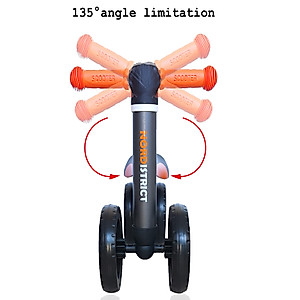 Baby Balance Bike, Built-in Compass Toddler Bikes 18-36 Months Toys for 1 Year Old Gift Bike, Train Baby from Standing to Running, Baby Bike with 4 Silent Wheels, First Birthday Gifts(Orange)