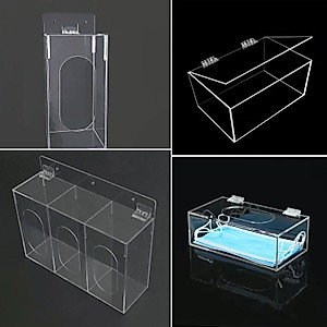 12 Pcs 35x25 mm Mini Transparent Acrylic Hinge Self-Adhesive Small Hinges Folding Hinge, Clear Plastic Hinges for Glass, Crafts, Aquarium Lid, Cabinet, Furniture, Display Stand