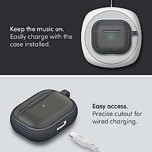 CYRILL Airpods 3 Generation Case Cover Color Brick with Carabiner Designed for Airpods 3 Generation Case (2021) [Front LED Visible] - Dark Gray