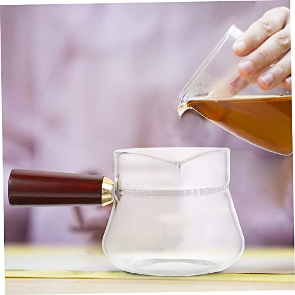 KICHOUSE 1pc Fair Cup Glass Stovetop Tea Kettle Turkish Tea Maker Clear Glass Tea Cups Glass Tea Pitcher Mini Teapot Stovetop Side Pour Tea Pot Tea Fair Cup Drinking Cup Tea Art Cup Office