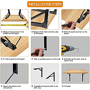 Ultrawall 24 inch Black Sturdy Folding Shelf Brackets, Heavy Duty Adjustable Steel Wall Mounted Collapsible Shelf Bracket, Max Load 550lb