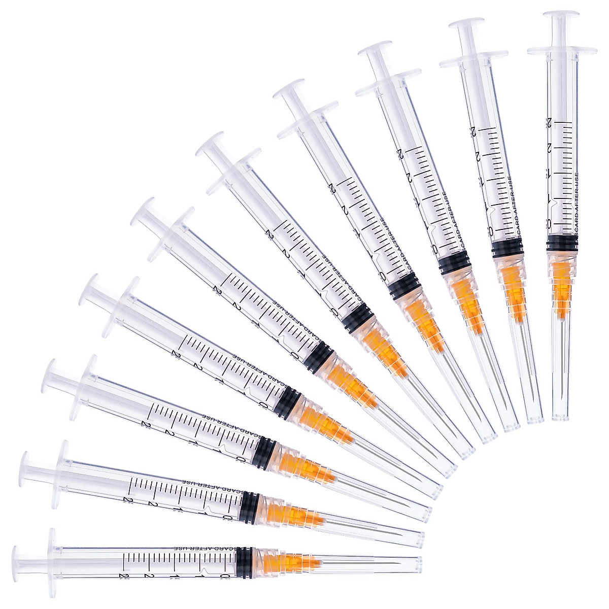 Disposable 1ml Syringe with 25Ga 1 Inch Needle, Individual Package Pack of 100 .Suitable for Refilling Liquid, Inks and Industry