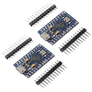 DEVMO 2PCS Pro Micro ATmega32U4 5V 16MHz Micro-USB Development Module Board with 2 Row pin Header Compatible ard-uino Leonardo Replace ATmega328 Pro Mini