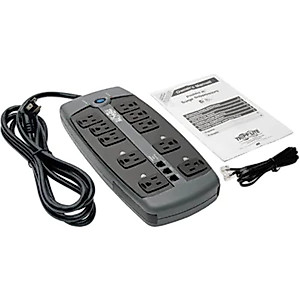 Tripp Lite TLP1008TEL 10-Outlet Surge Protector with Telephone Protection (Without Coaxial Protection)