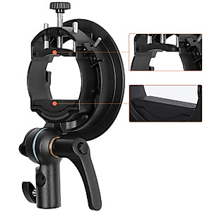 Godox 24x24inch 60x60cm Grid Strip Softbox with S2 S-Type Speedlite Bracket Bowens Mount for Godox V1 Series, AD200Pro, AD200, AD400Pro, V860II, TT350 Series Flash Speedlites