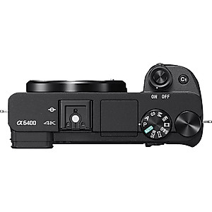 Sony a6400 Mirrorless Camera (ILCE-6400/B) + 64GB Card + Card Reader + Case + Flex Tripod + Hand Strap + Memory Wallet + Cap Keeper + Cleaning Kit (Renewed)