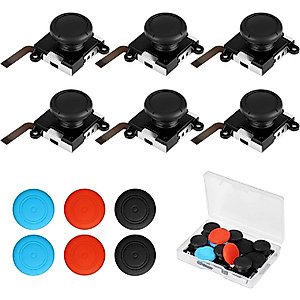 Linkstyle 3D Joystick Analog Thumb Sticks with Caps, Compatible with Nintendo Switch Lite Left and Right Joysticks, 6PCS