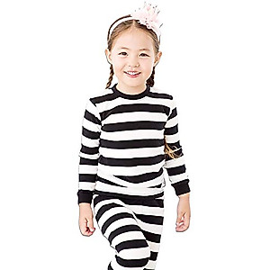 VAENAIT BABY Kids Girls Sleepwear Pajama 2pcs Set Color Magic Black White XL