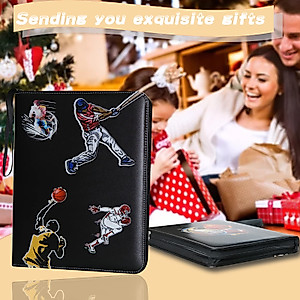 COYORO Large Capacity Sports Card Binder with Zipper, 9 Pocket, Fits 900 Cards, Waterproof, Durable PU Leather Exterior