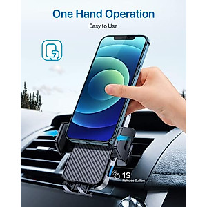 andobil Car Vent Phone Holder Mount [Upgraded Steel Hook, 3-Point Stable] Universal Vent Clip Cell Phone Holder Compatible with iPhone 14 Pro Max, Plus, 13, 12, S22, S23 etc, 360 Adjustable Holder