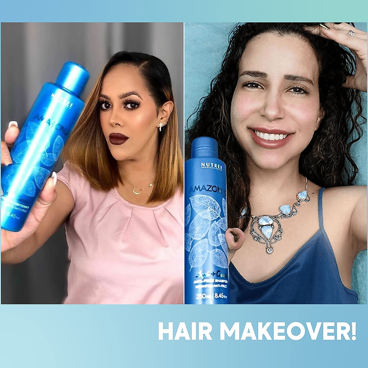 Anti-Frizz Natural Shampoo & Conditioner Set for Keratin-Treated Hair - Prolongs Smoothness, Moisturizing, Nourishes and Strengthens - 16.9 fl.oz