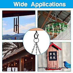 GARHWAL Screw Hooks for Outdoor String Lights 20 Pack, Q Hanger Black Ceiling Screw in Hooks with Safety Buckle for Hanging Plants, Christmas Lights, Patio Lights, Easy Release